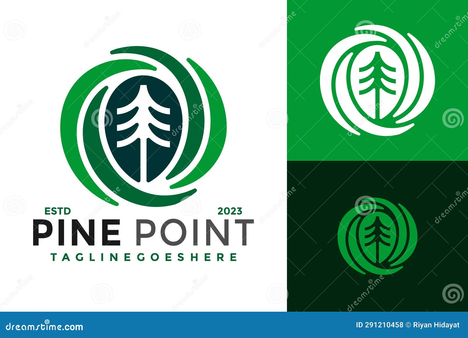 Pin Pine Point Logo Design Vector Symbol Icon Illustration Stock Vector ...