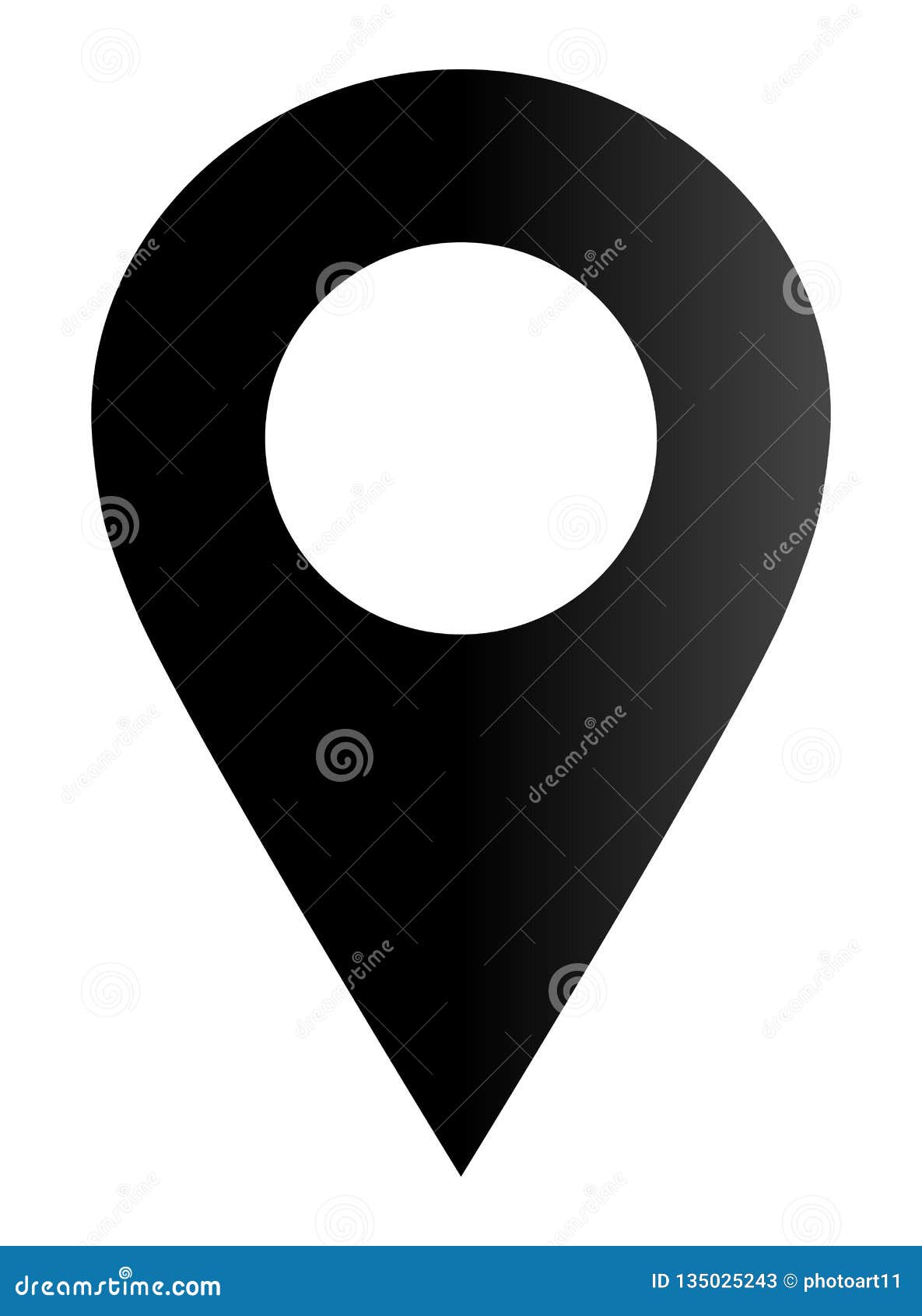 Pin Point - Black Gradient Hollow, Isolated - Vector Stock Vector ...