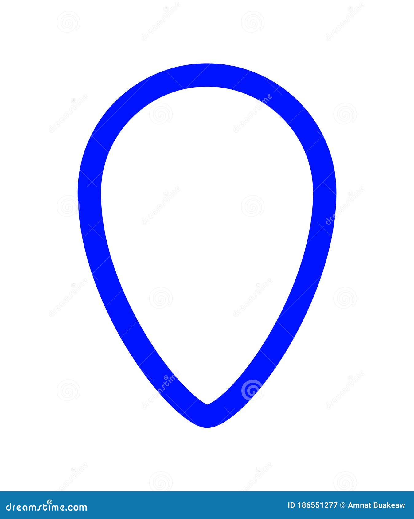 Pin Point Blue Bright for Icon Isolated on White, Pointer Blue for ...