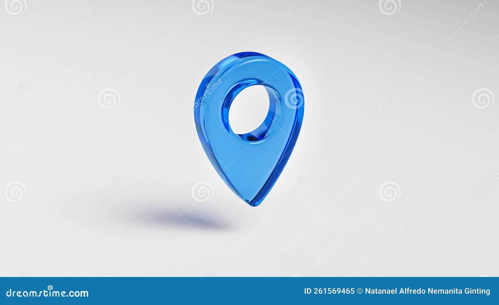Pin Point Blue Glass Location Symbol of Position 3D Render Stock ...