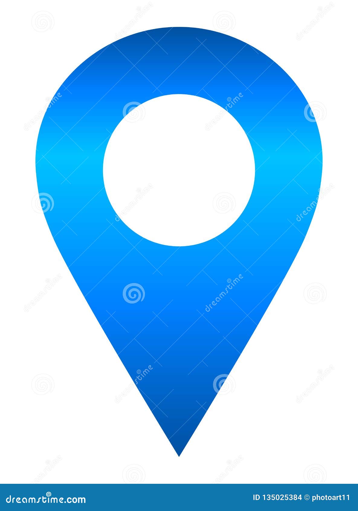 Pin Point - Blue Gradient Hollow, Isolated - Vector Stock Vector ...