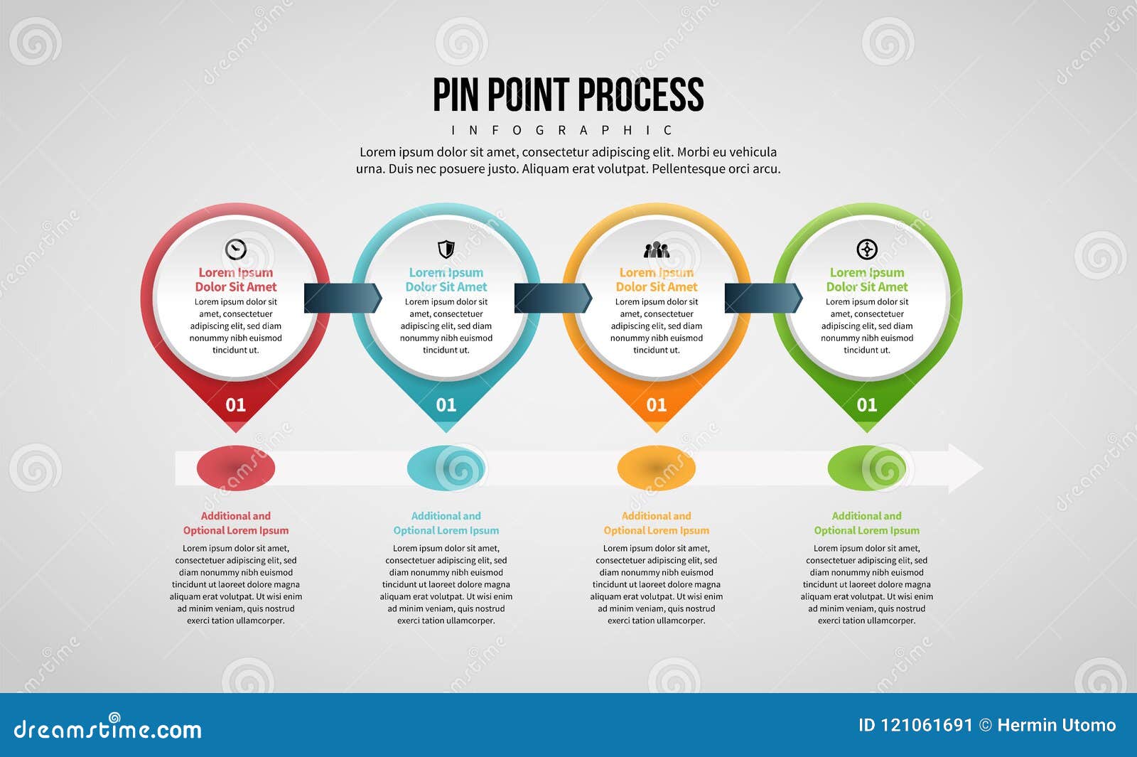 Pin Point Process Infographic Illustrazione Vettoriale - Illustrazione ...