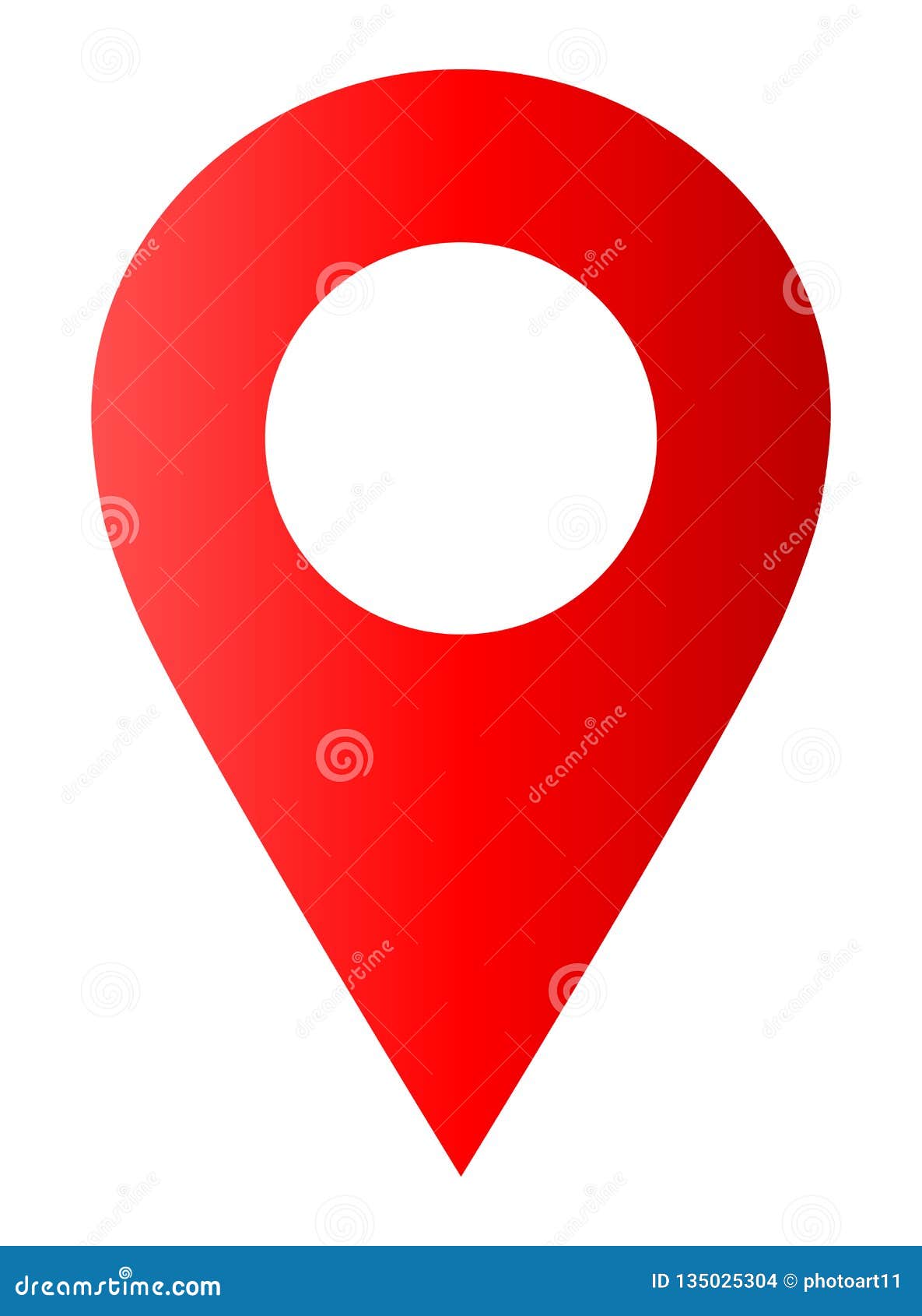 Pin Point - Red Gradient Hollow, Isolated - Vector Stock Vector ...