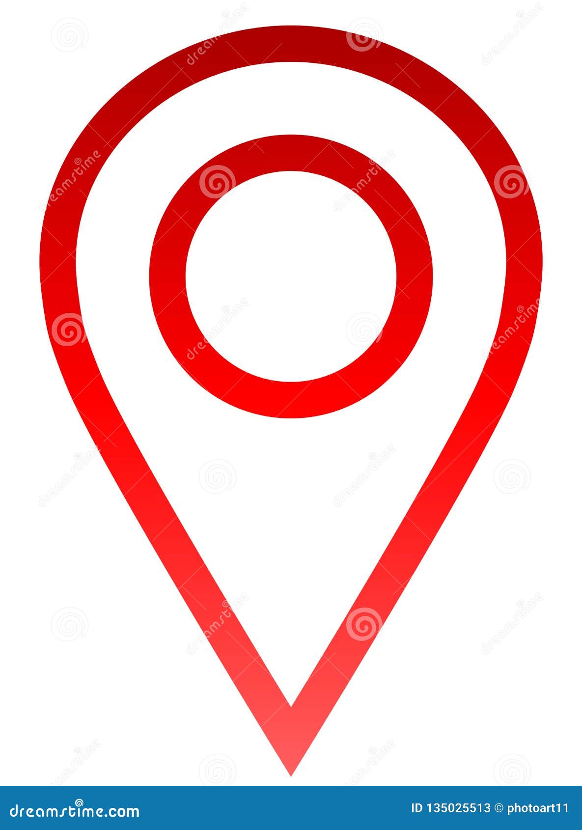 Pin Point - Red Gradient Outlined, Isolated - Vector Stock Vector ...