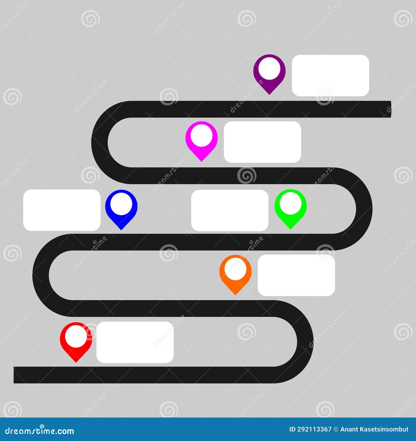 Pin Point Road Map Infographic Vector Illustration, Pathway or Highway ...