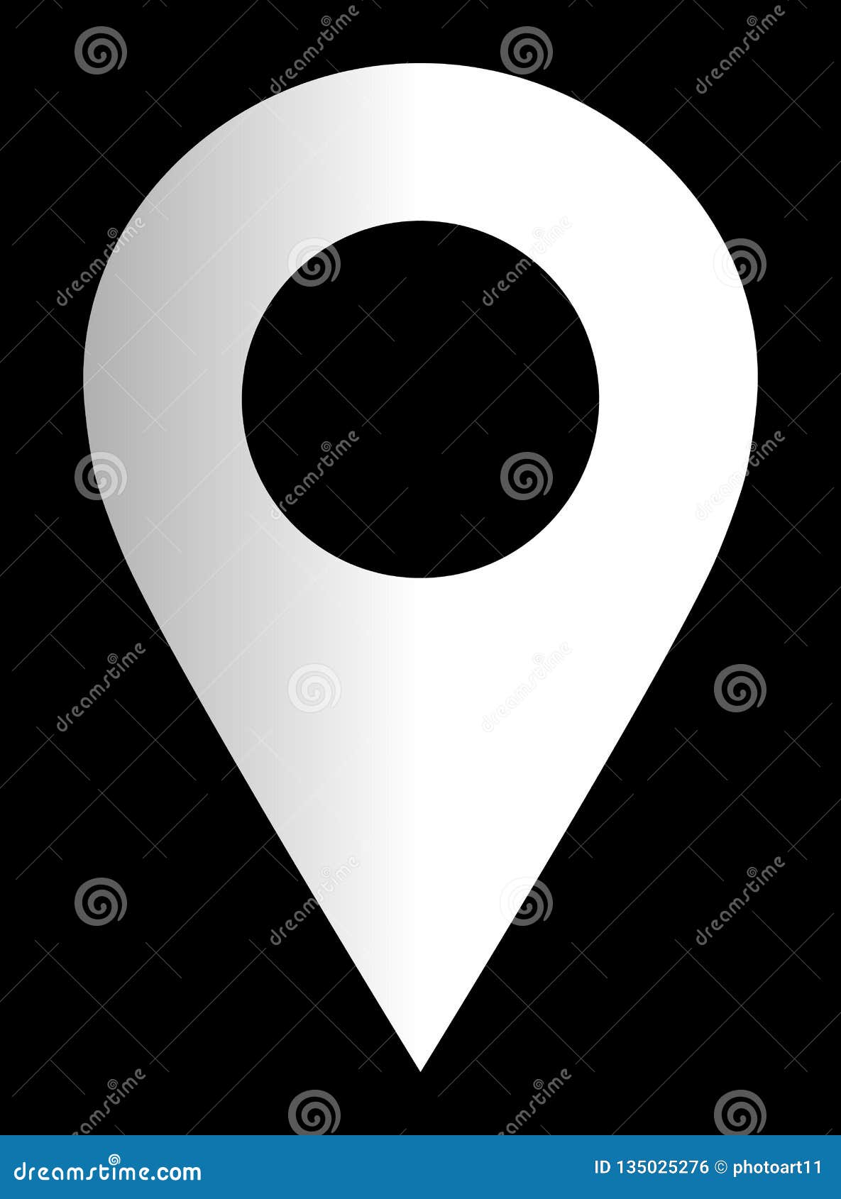 Pin Point - White Gradient Hollow, Isolated - Vector Stock Vector ...