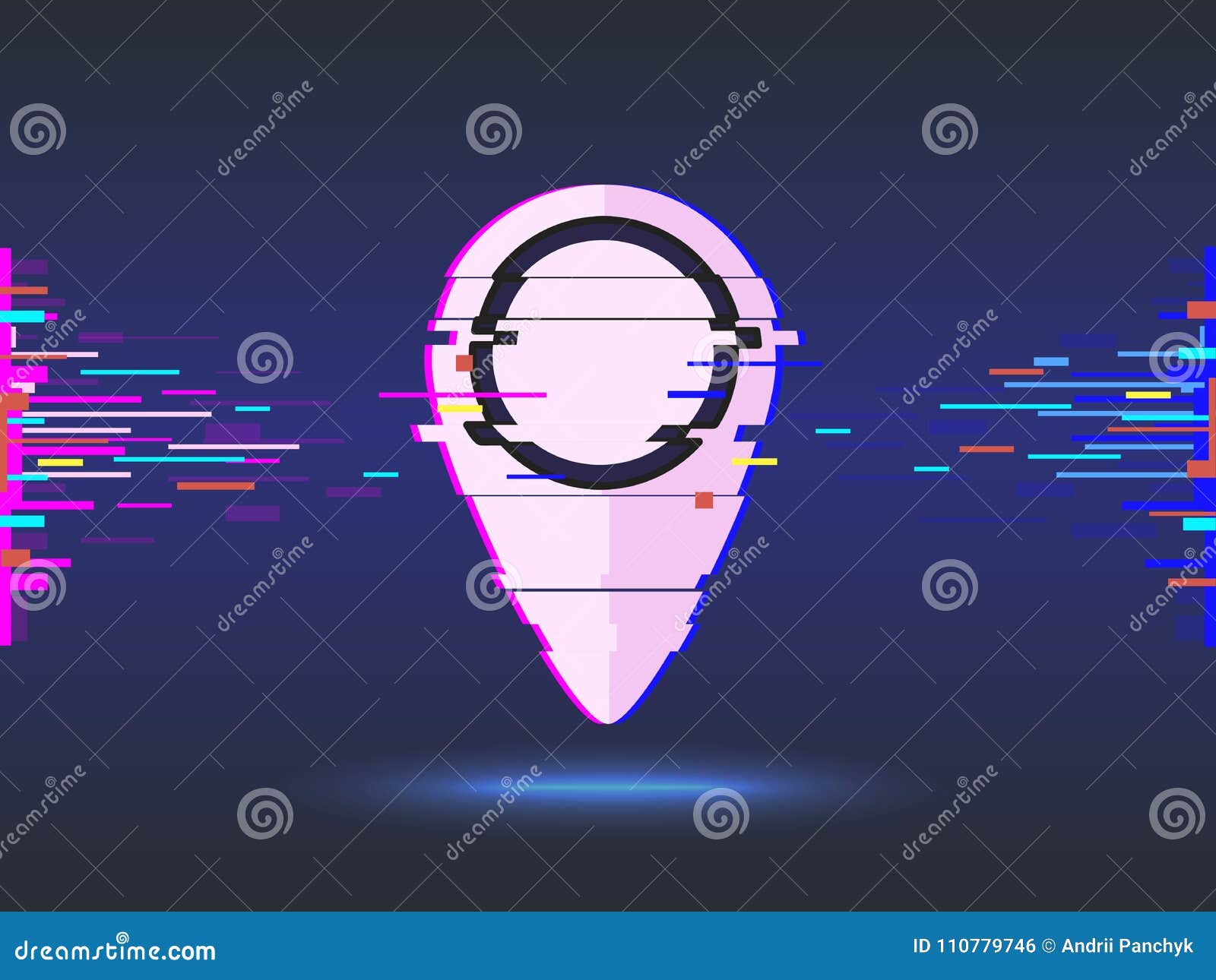 Pin Pointer.glitch Design, Abstract Background. Vector Illustration ...