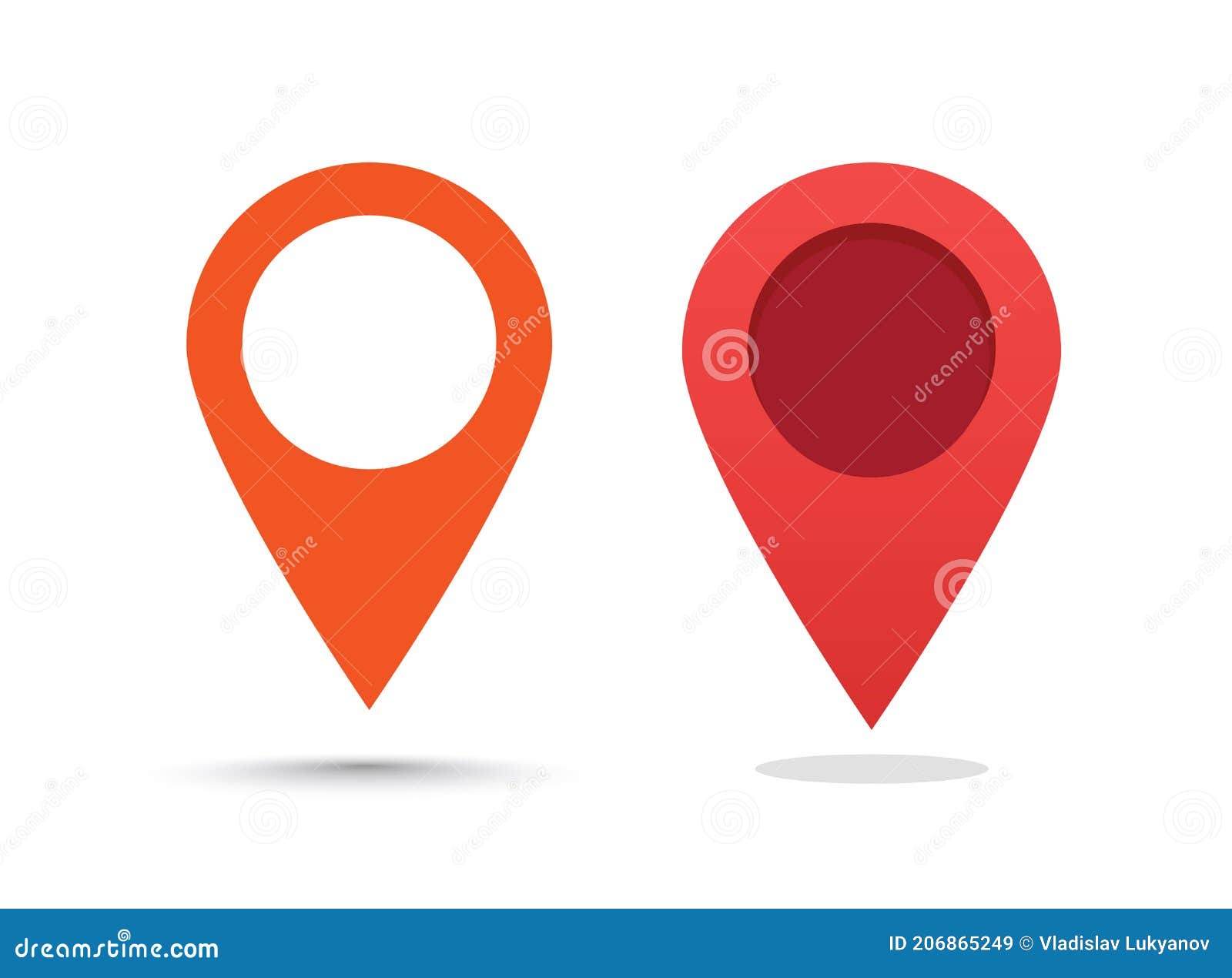 Pin Pointer Marker Red Color for Map Location Place Icon Set Vector ...