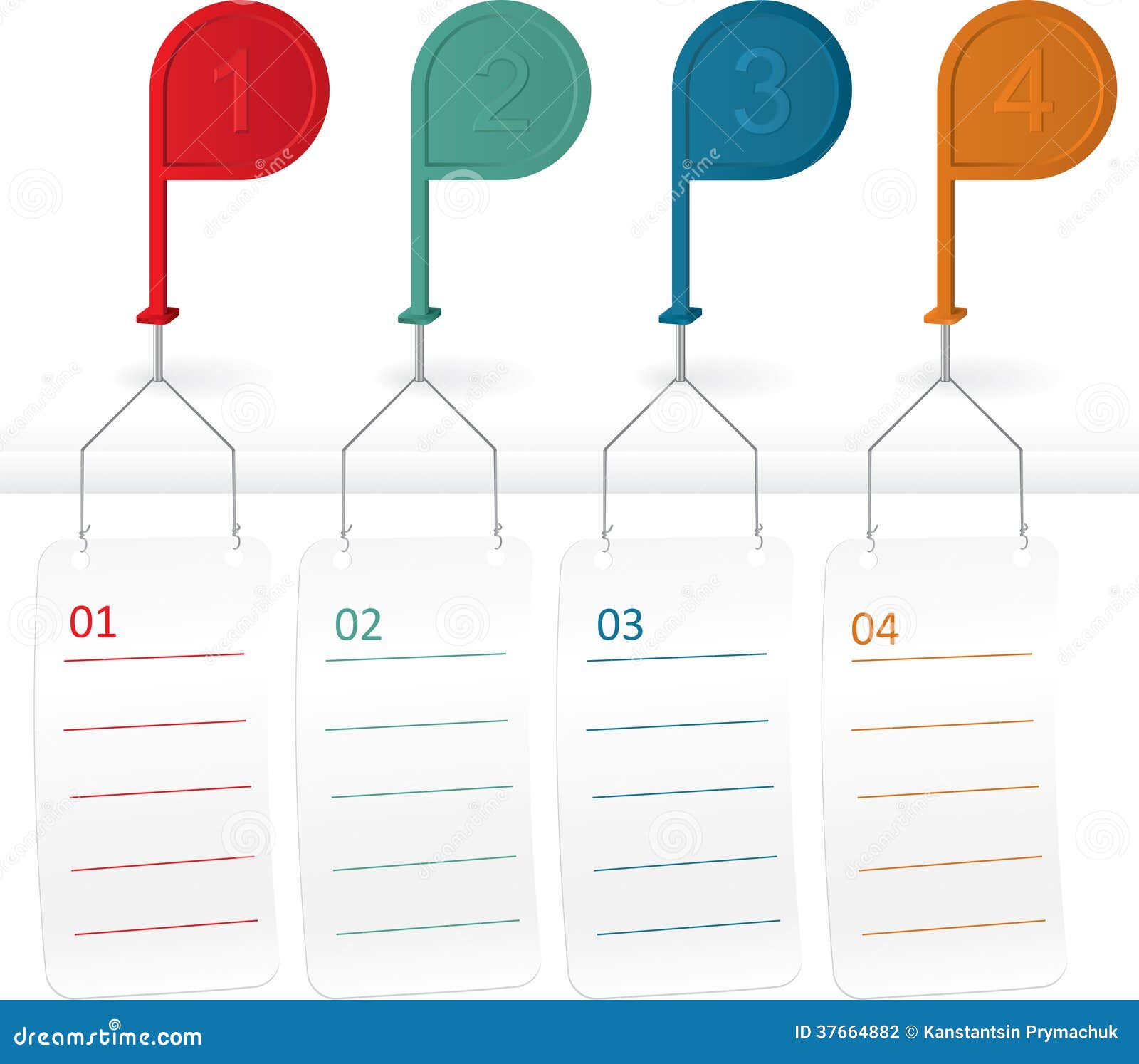 Pin Pointer with Stickers Different Colors. Vector Stock Vector ...