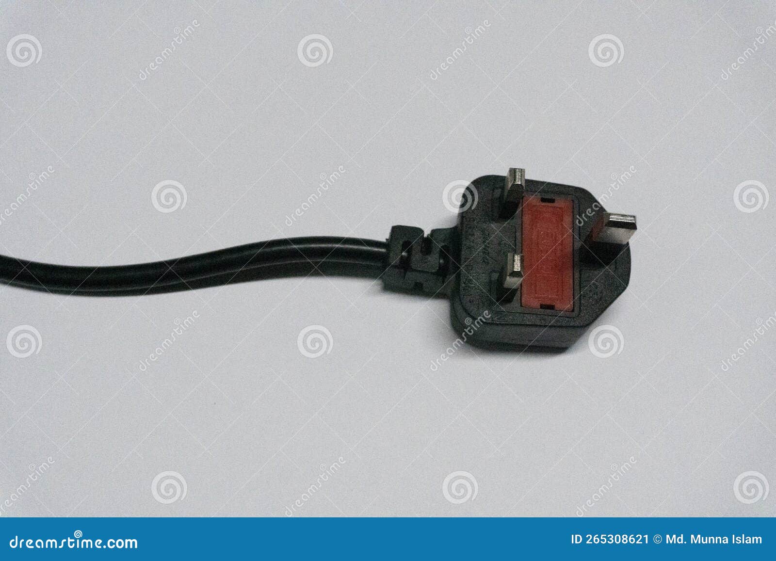 3 Pin Power Plug Isolated on White. Stock Image - Image of electrical ...