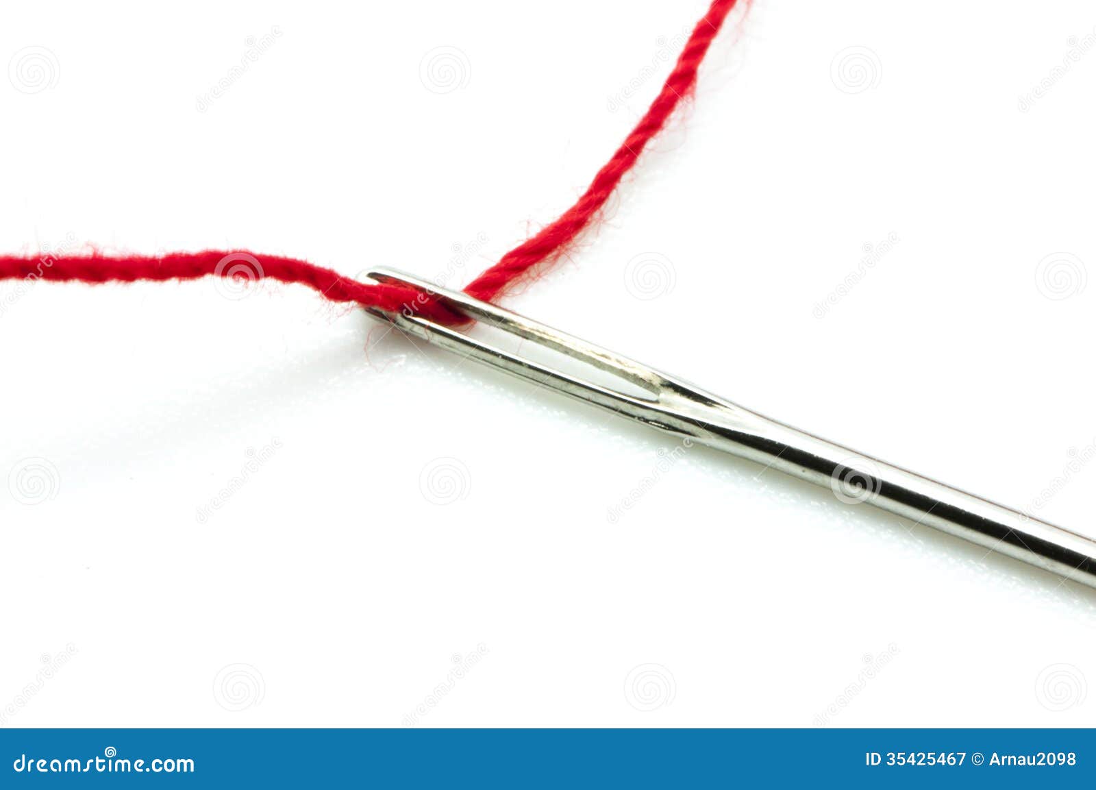 Pin with red thread stock image. Image of fabric, isolated - 35425467