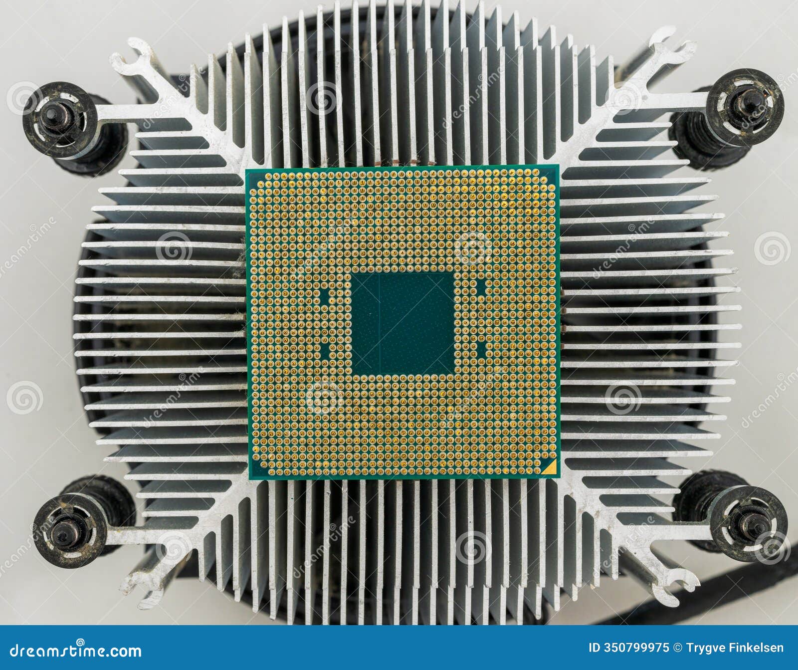 Pin Side of a CPU Processor Mounted on a Cooler.. Stock Image - Image ...