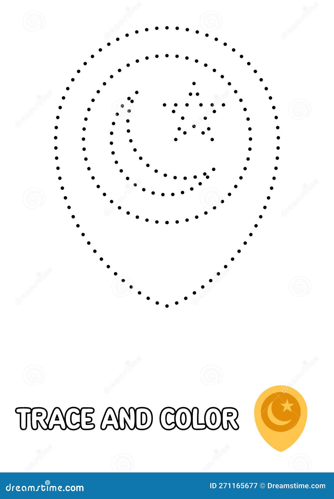 Pin Tracing and Coloring Worksheet for Kids Stock Vector - Illustration ...