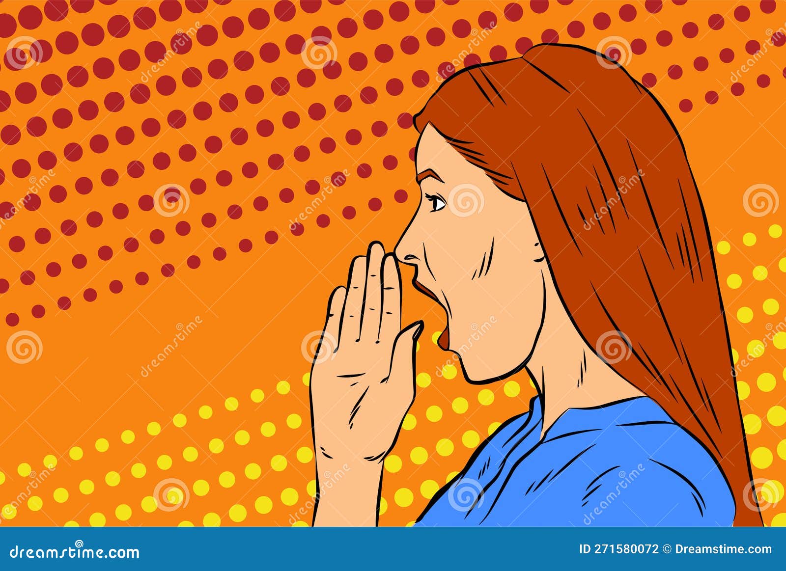 Illustration of Female Shouting or Yelling Announcing or Promoting ...