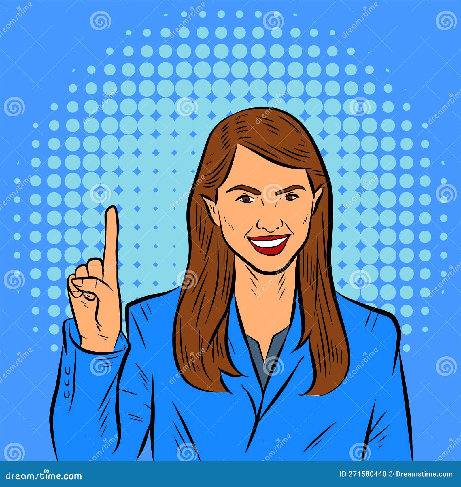 Illustration of a Woman in Presenting Gesture. Illustration of a Young ...