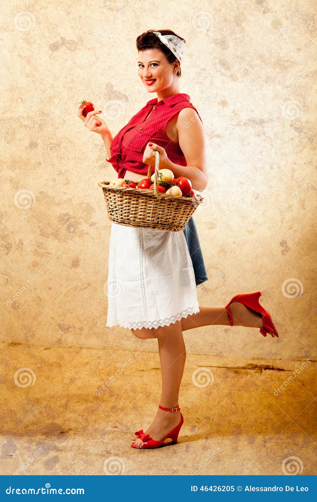 Pin Up Farmer stock afbeelding. Image of mand, sinaasappel - 46426205