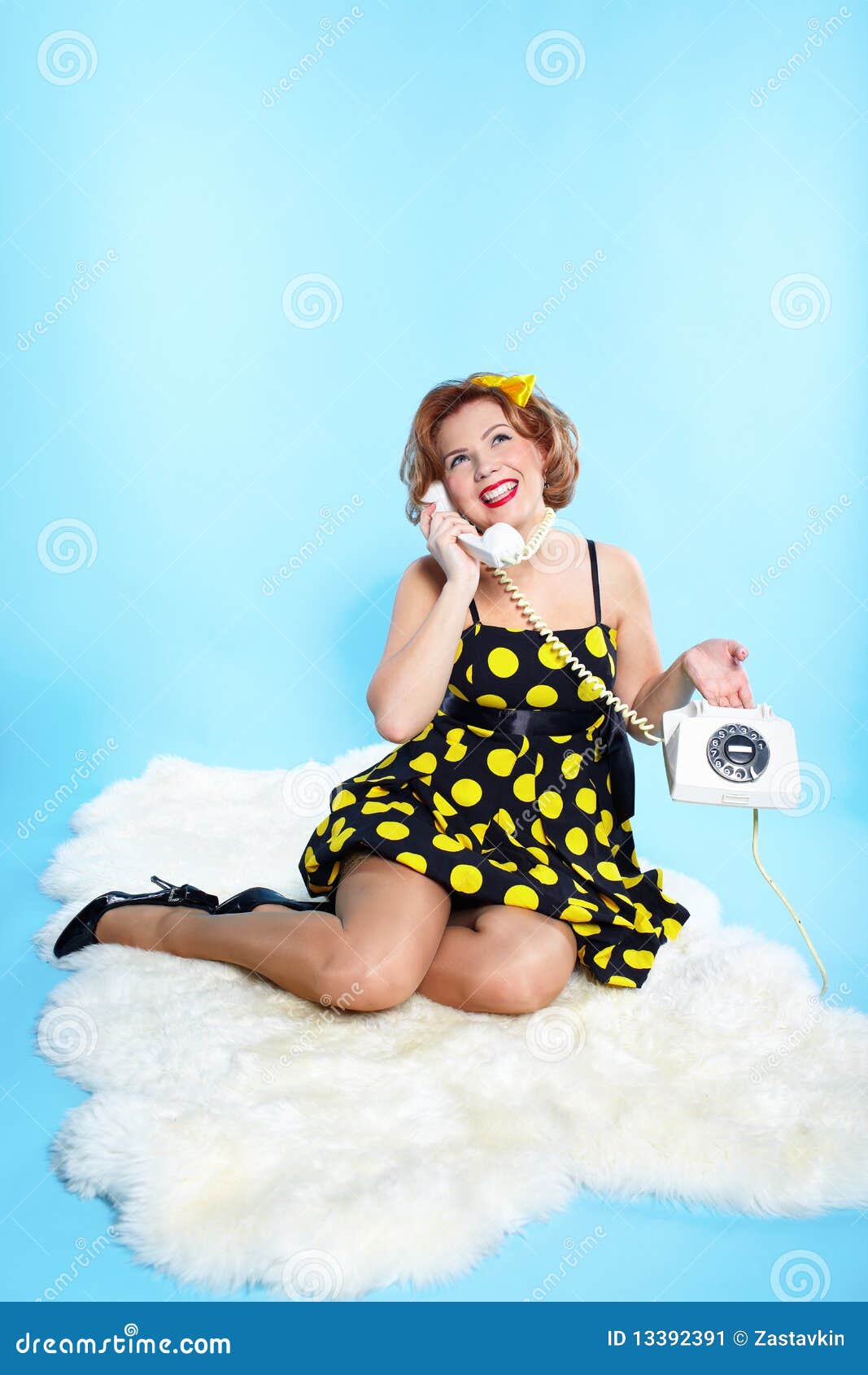 Pin-up girl stock image. Image of caucasian, fifties - 13392391