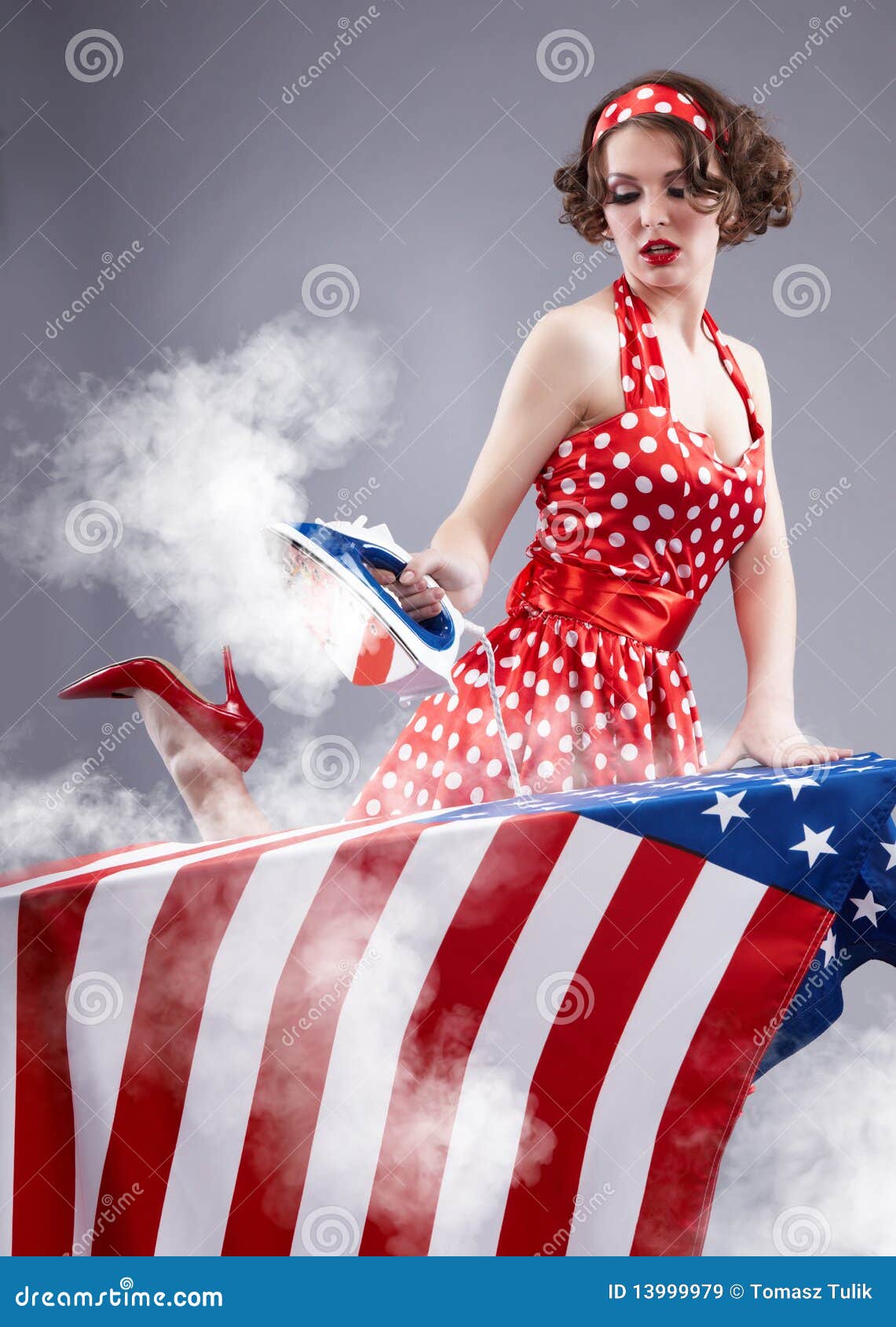 Pin-up Girl. American Style Stock Image - Image of lipstick ...