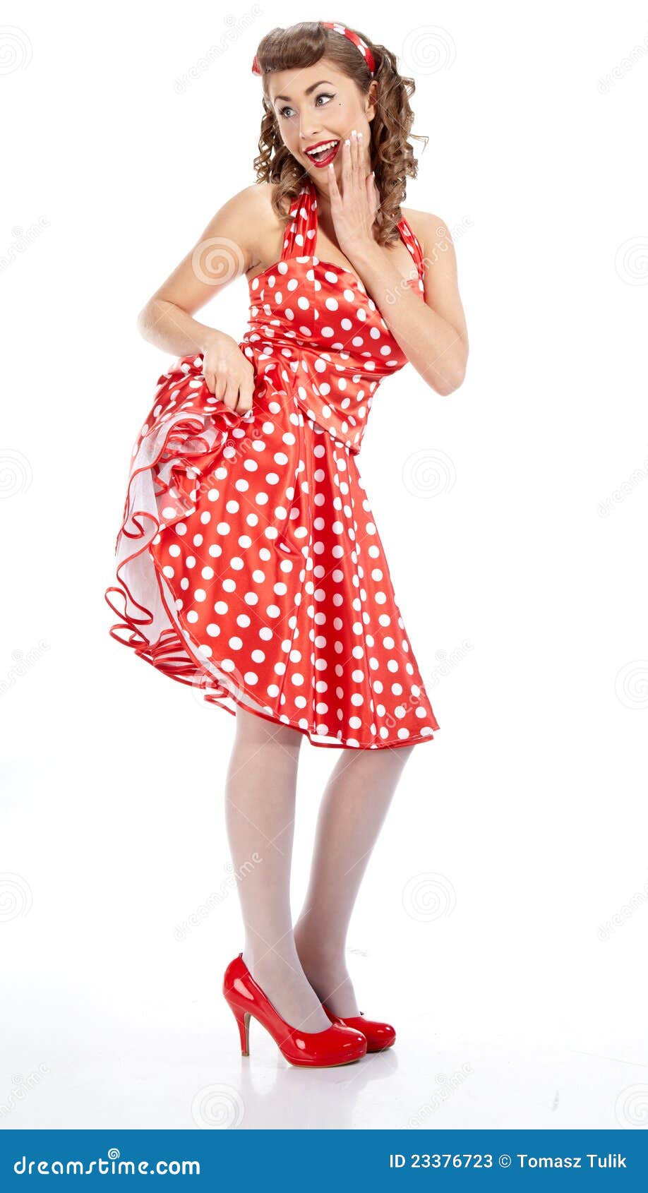 Pin-up Girl. American Style Stock Image - Image of brunette, adult ...