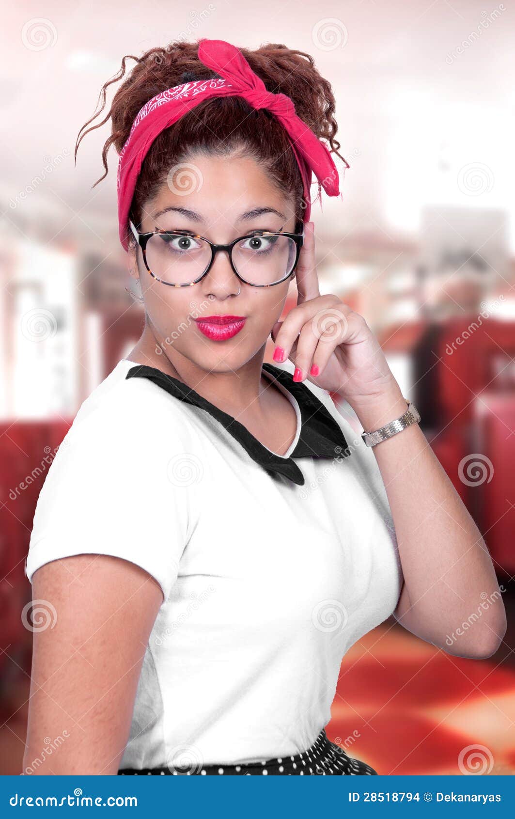 Pin-up Girl. American Style Stock Photo - Image of dress, fashion: 28518794