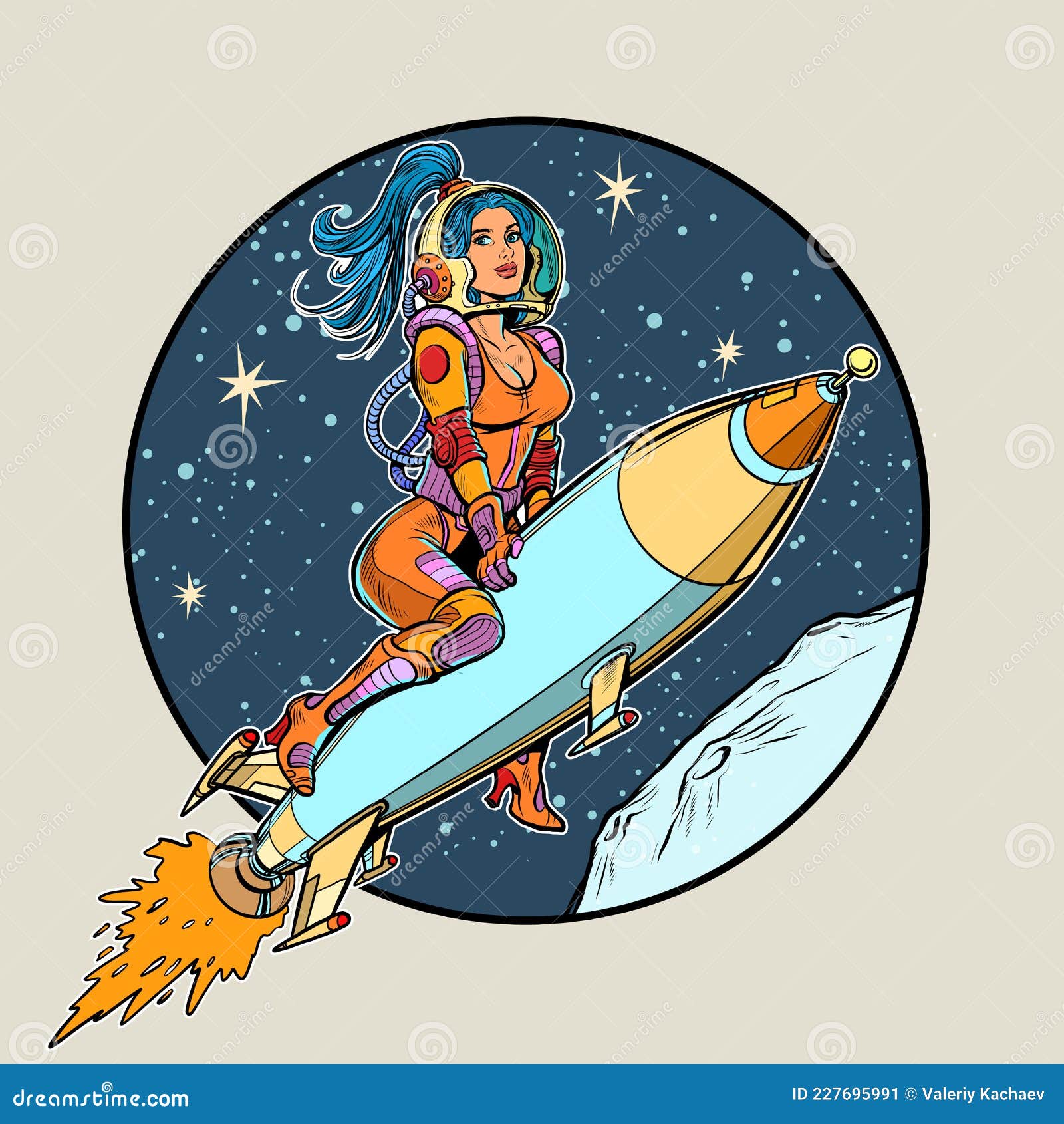 Astronaut Pin Up Drawing