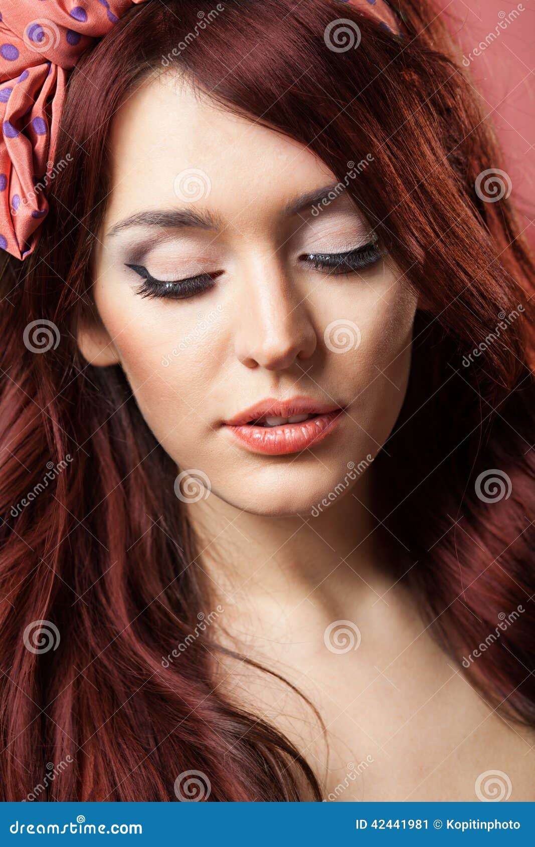 Pin Up Girl With Beautiful Hair Stock Image Image Of Brunette Delight 42441981