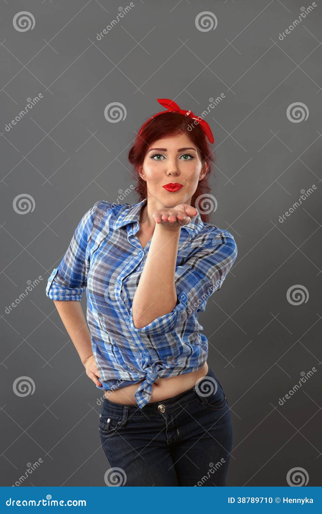 Pin up girl blowing a kiss stock photo. Image of jeans - 38789710 Pin up girl blowing a kiss stock photo. Image of jeans - 38789710