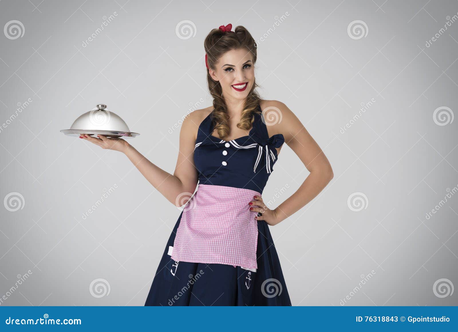Pin-up girl stock image. Image of camera, bowing, dinner - 76318843