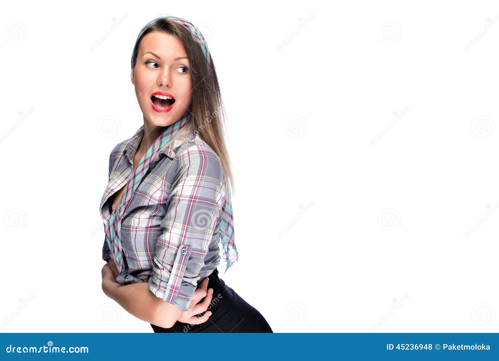 Pin up girl stock photo. Image of lips, looking, isolated - 45236948