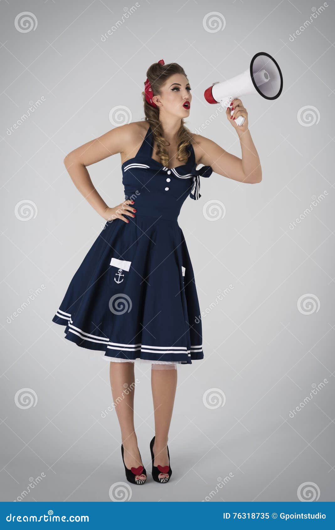 Pin-up girl stock image. Image of expression, away, retro - 76318735