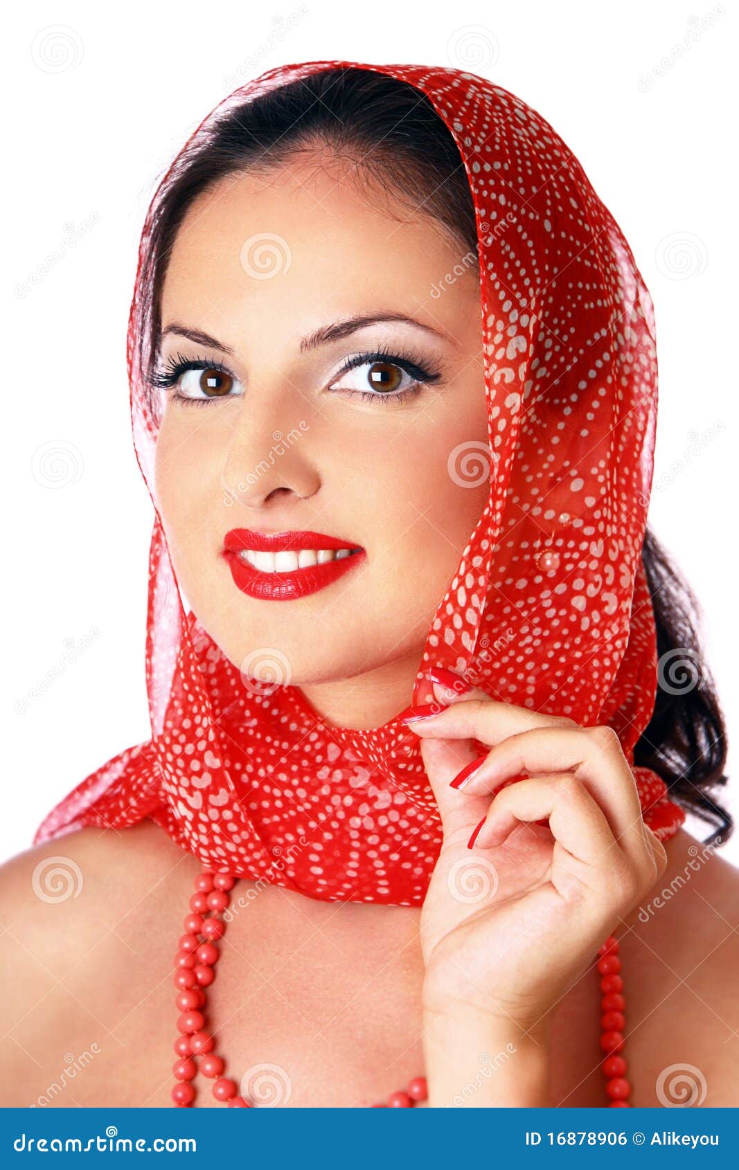 Pin up model with wrap stock photo. Image of beauty, shirt - 16878906