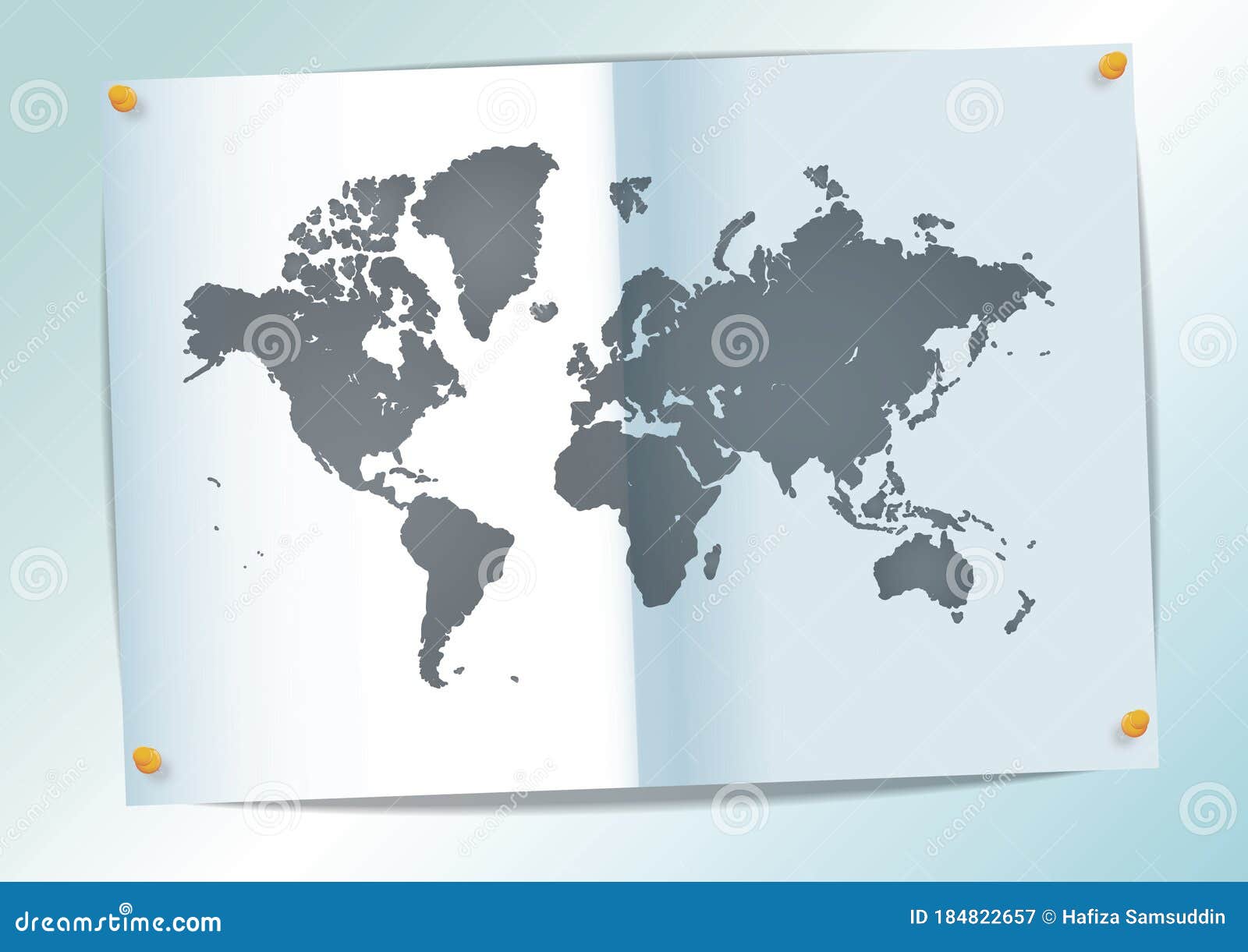 Pin Up Piece of a Map. Vector Illustration Decorative Background Design ...