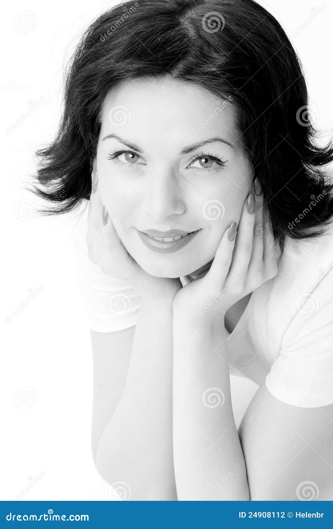 Pin-up portrait stock photo. Image of curly, curlers - 24908112