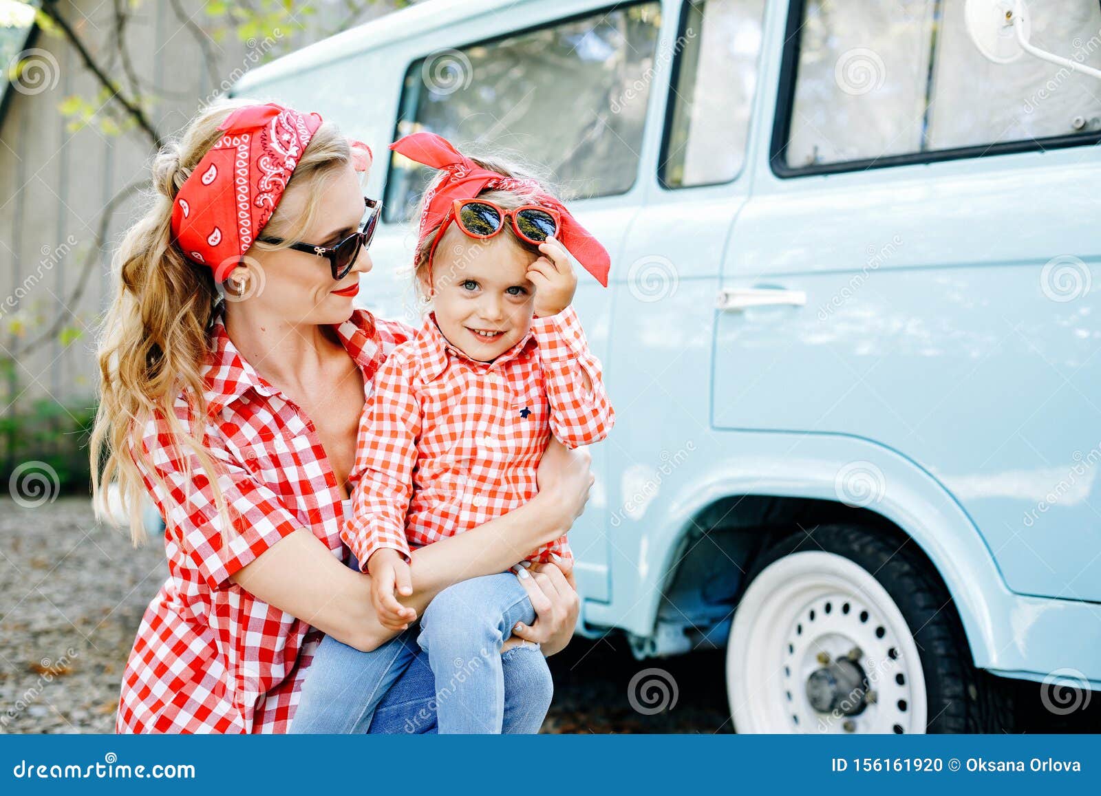 Pin-up Style Mom and Daughter Stock Photo - Image of caucasian ...