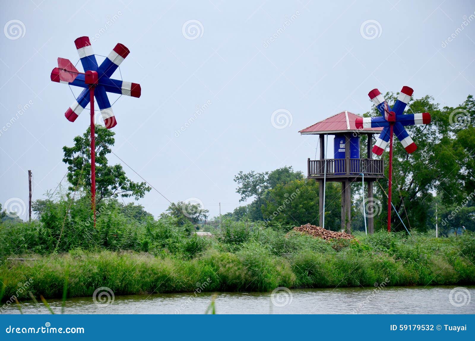 Pin Wheel or Windmill and Wind Rain Storm Stock Photo - Image of ...