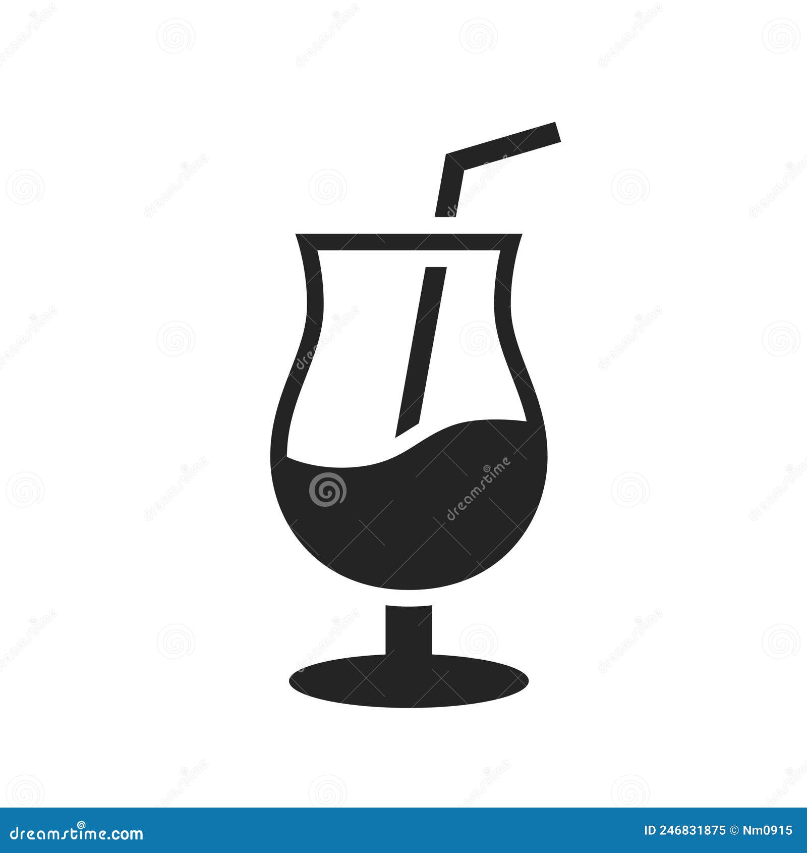 Pina Colada Icon. Summer Cocktail Symbol Stock Vector - Illustration of ...