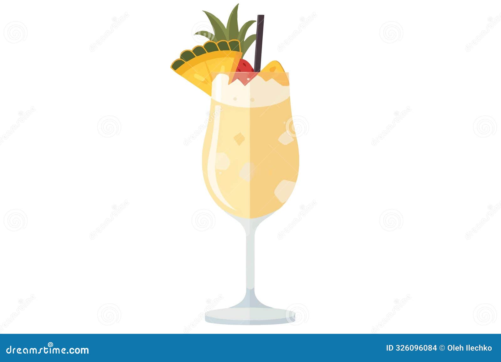 Pina Colada Isolated Vector Style Stock Illustration - Illustration of ...