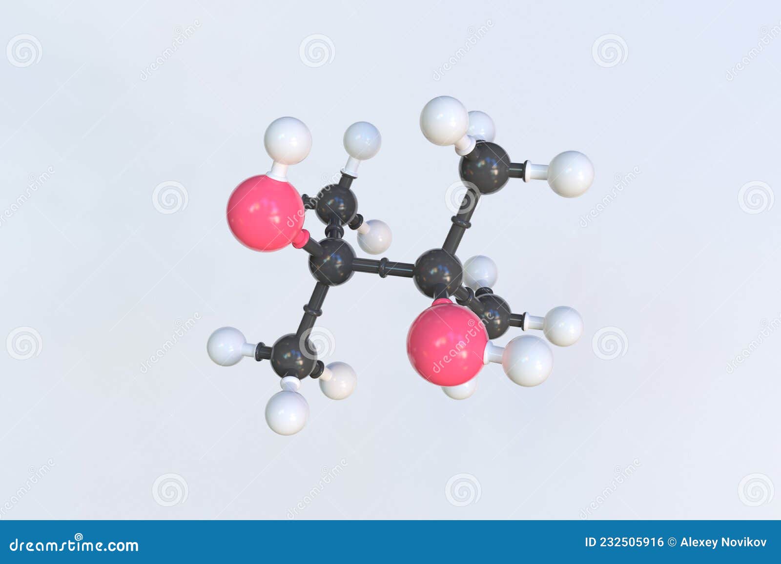 Pinacol Molecule, Scientific Molecular Model, Looping 3d Animation ...