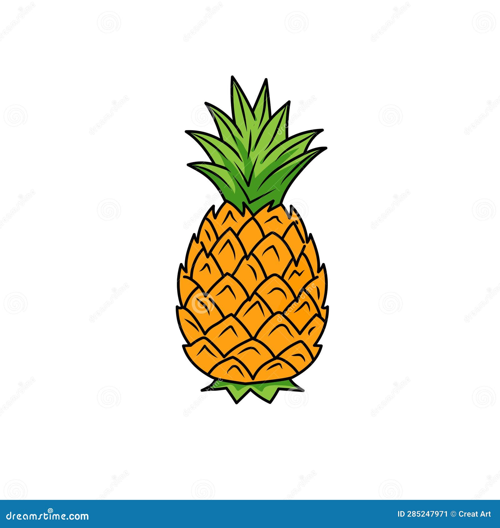 Pinaple Vector Black Outline | CartoonDealer.com #285247968
