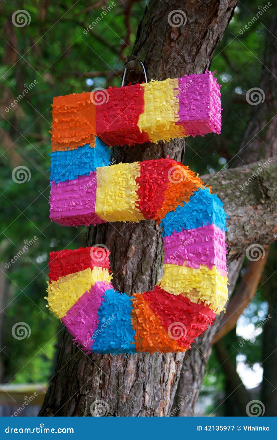 Pinata as numbers of five stock image. Image of craft - 42135977