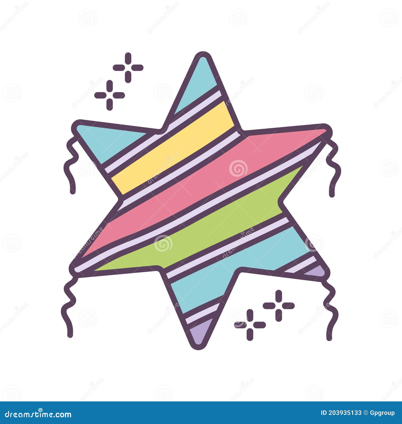 Pinata with Colored Star Form Stock Vector - Illustration of shape ...