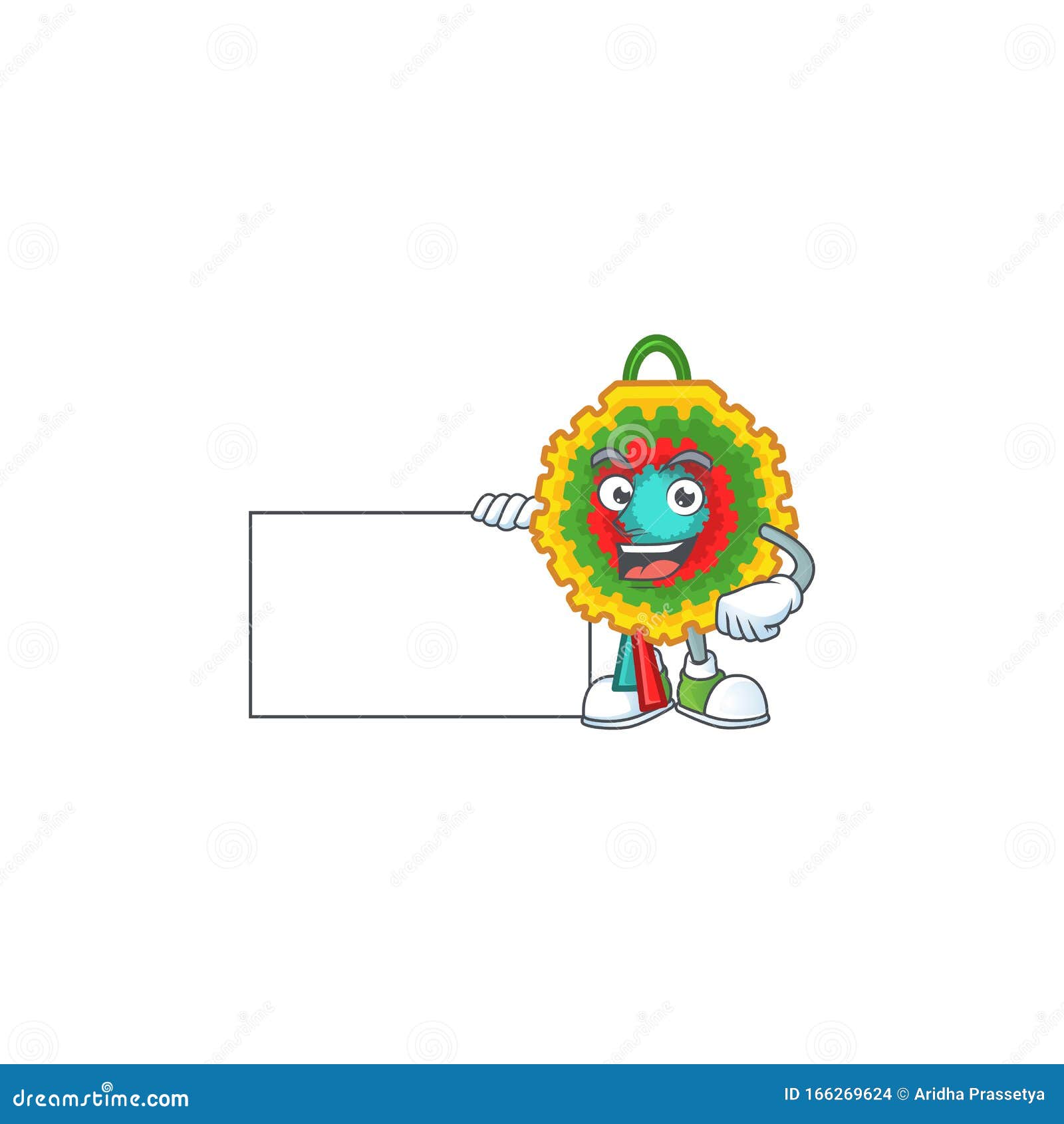 Pinata Cute Cartoon Character With A Board Vector Illustration ...