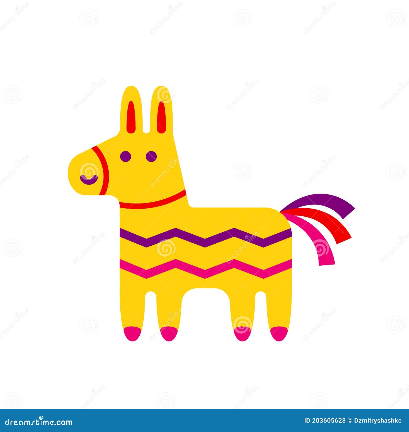 Pinata Donkey - Mexican Paper Toy, For A Holiday, On A White Background ...