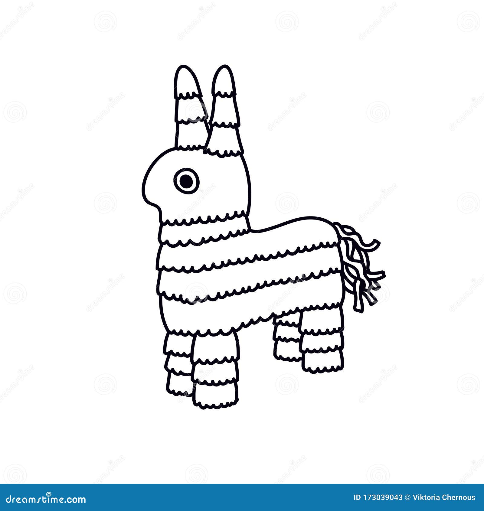 Pinata Doodle Icon, Vector Illustration Stock Illustration ...