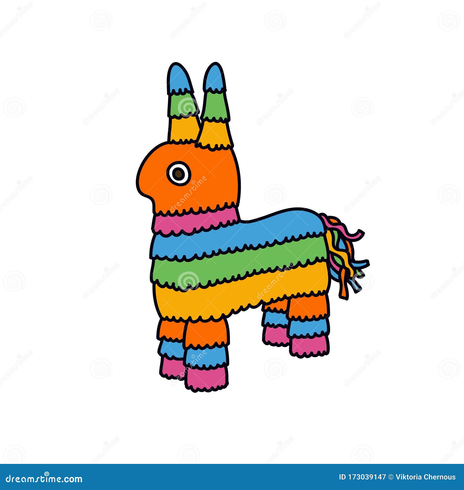Pinata Doodle Icon, Vector Illustration Stock Illustration ...