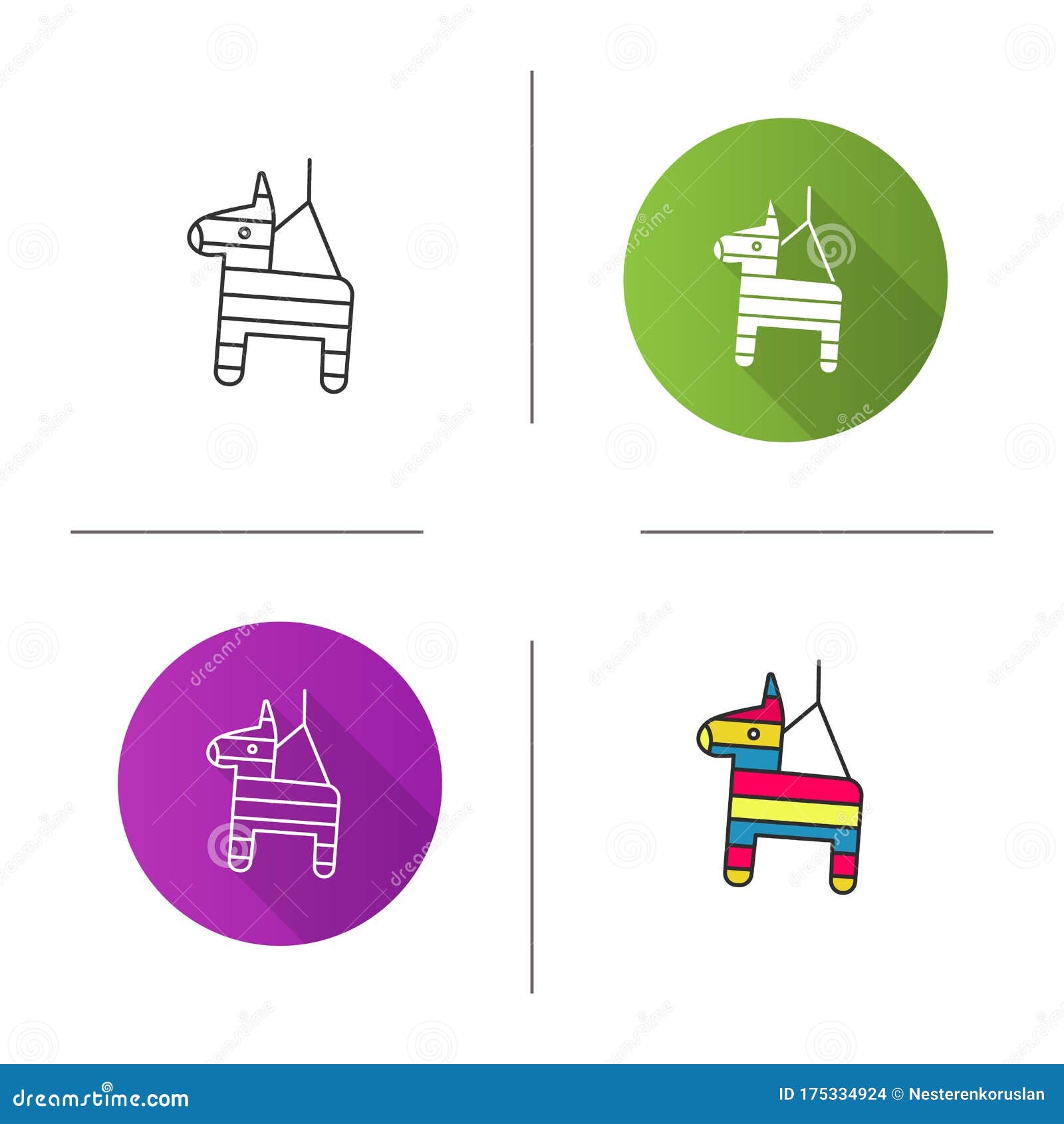 Pinata icon stock vector. Illustration of celebrate - 175334924