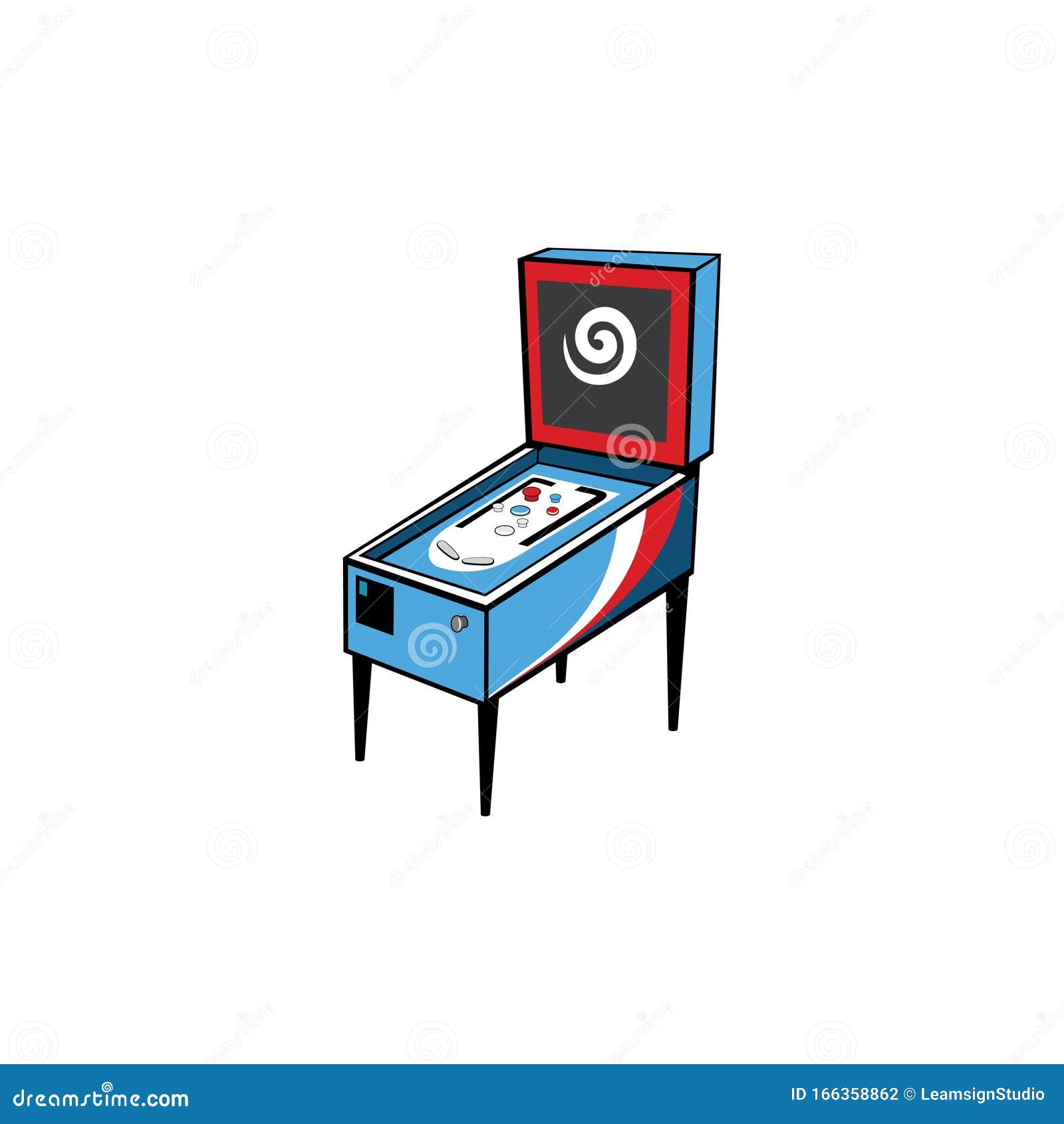Pinball-arcade-consolevector Vector Illustratie - Illustration of ...