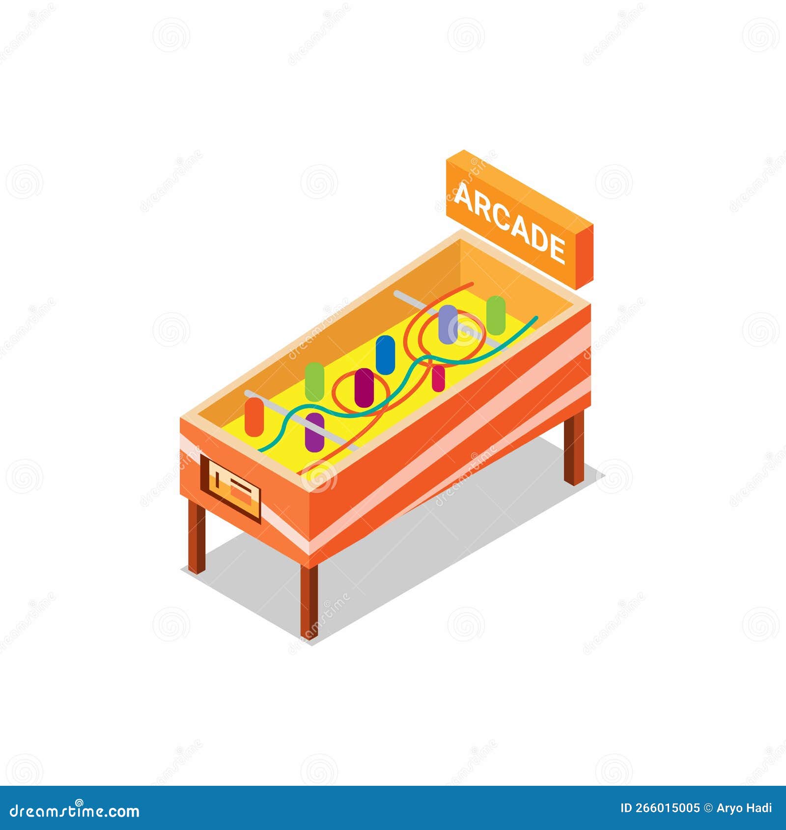 Pinball Arcade Machine Game Symbol Isometric Illustration Vector Stock ...