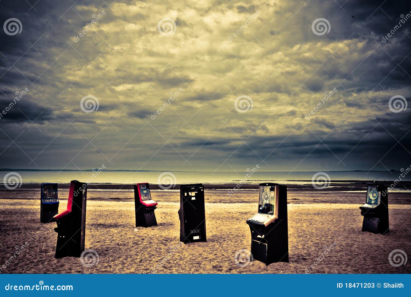 Pinball Machine on Portobello Beach Stock Image - Image of coastline ...