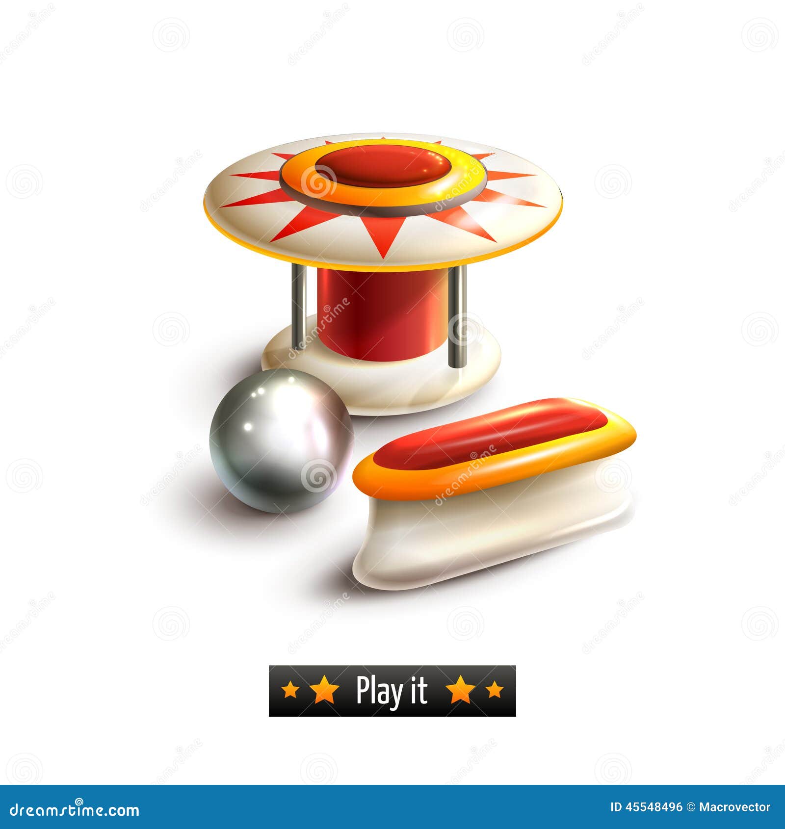 Pinball set isolated stock vector. Illustration of generic - 45548496